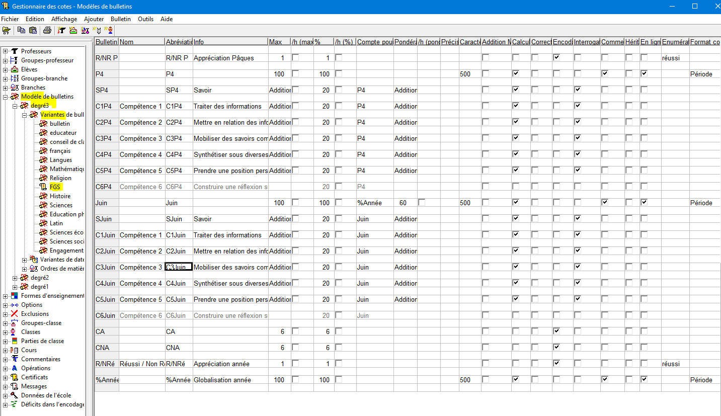 exemple variante de bulletins